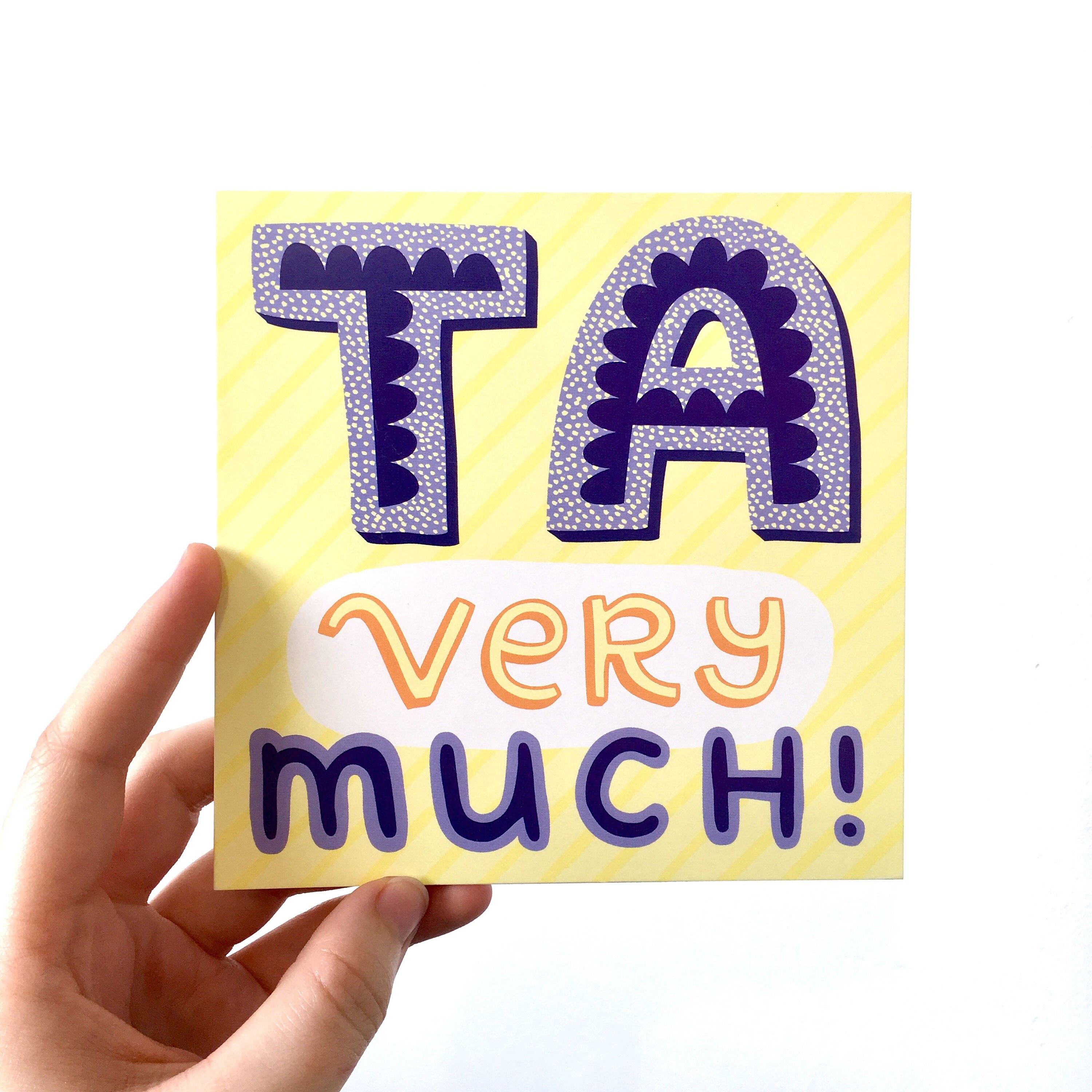 Cute Thank You Card, Funny Thank You Card / Thanks Note Card / Ta Card ...