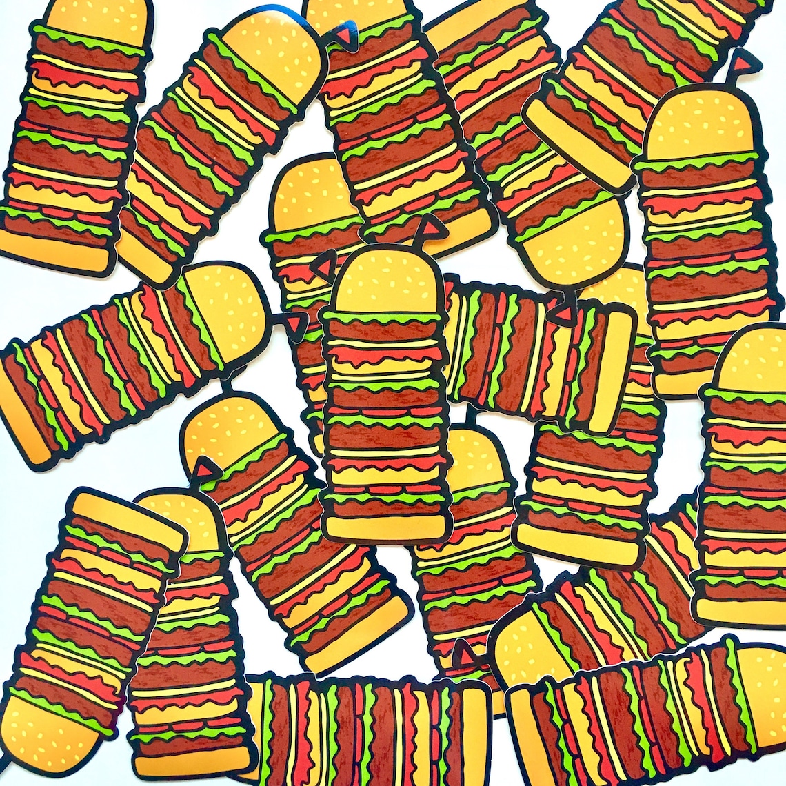 Big Burger Sticker Burger Vinyl Sticker Foodie Gift Burger - Etsy