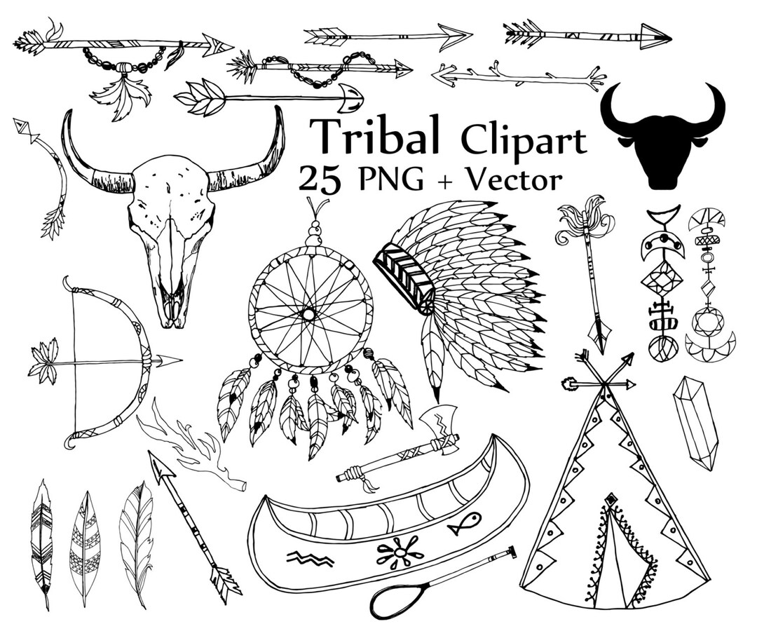 Tribal Clipart: "tribal CLIP Art" Doodle Clipart Dream Catcher Clipart ...