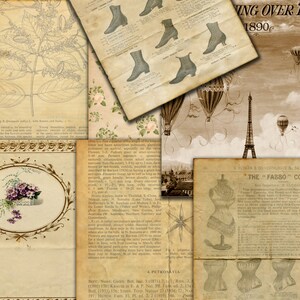Vintage Digital Paper: "vintage Paper" Old Paper Digital Paper Paris ...