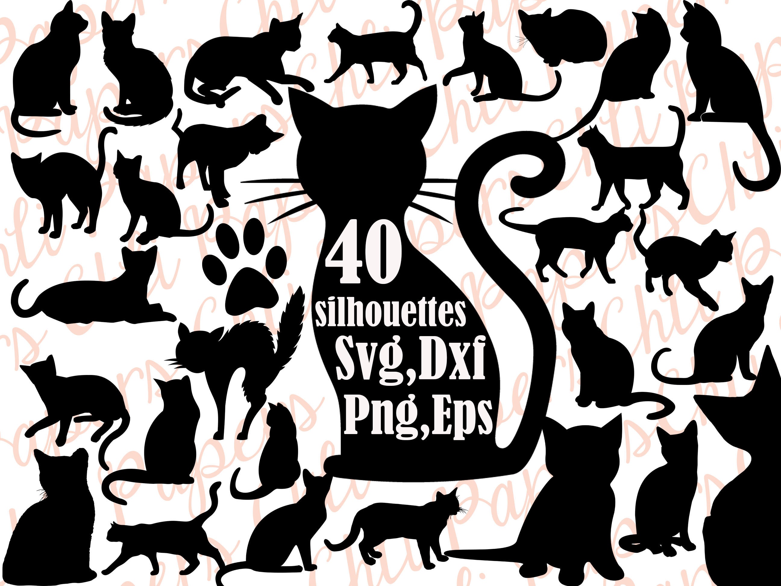 Katzensilhouetten, Katzen Katze Svg, Silhouetten, Svg, schneiden Datei ...