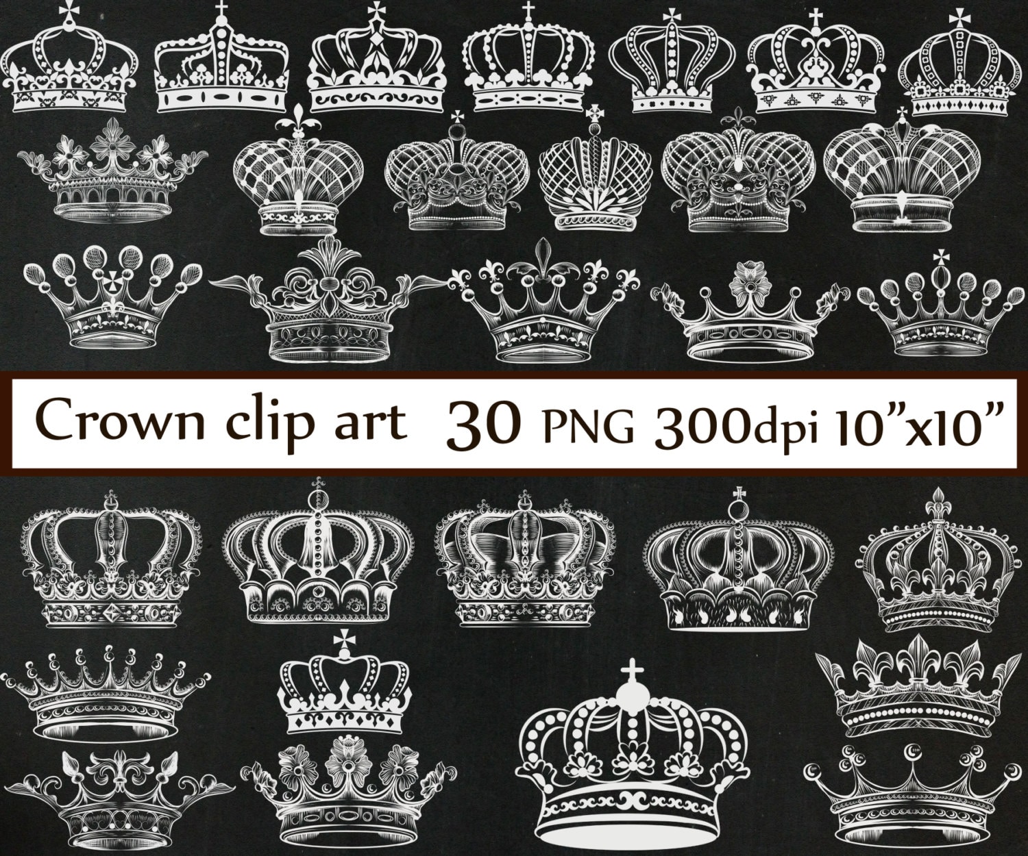 Tafel Krone Clipart: "Krone CLIP ART" Royal Crown Clipart Silhouette ...
