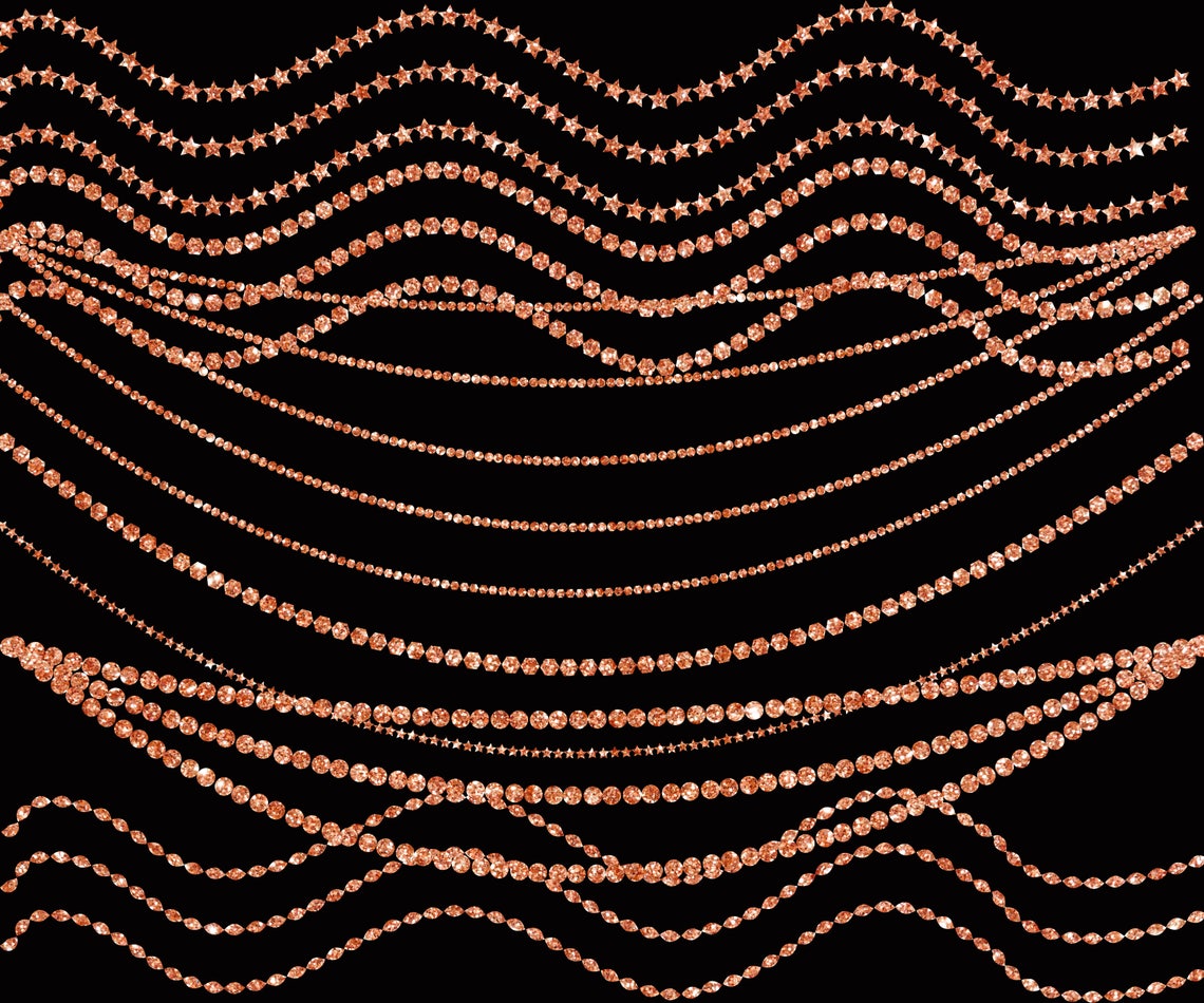 Rose Gold Glitter Borders: bunting Clipart Photo - Etsy