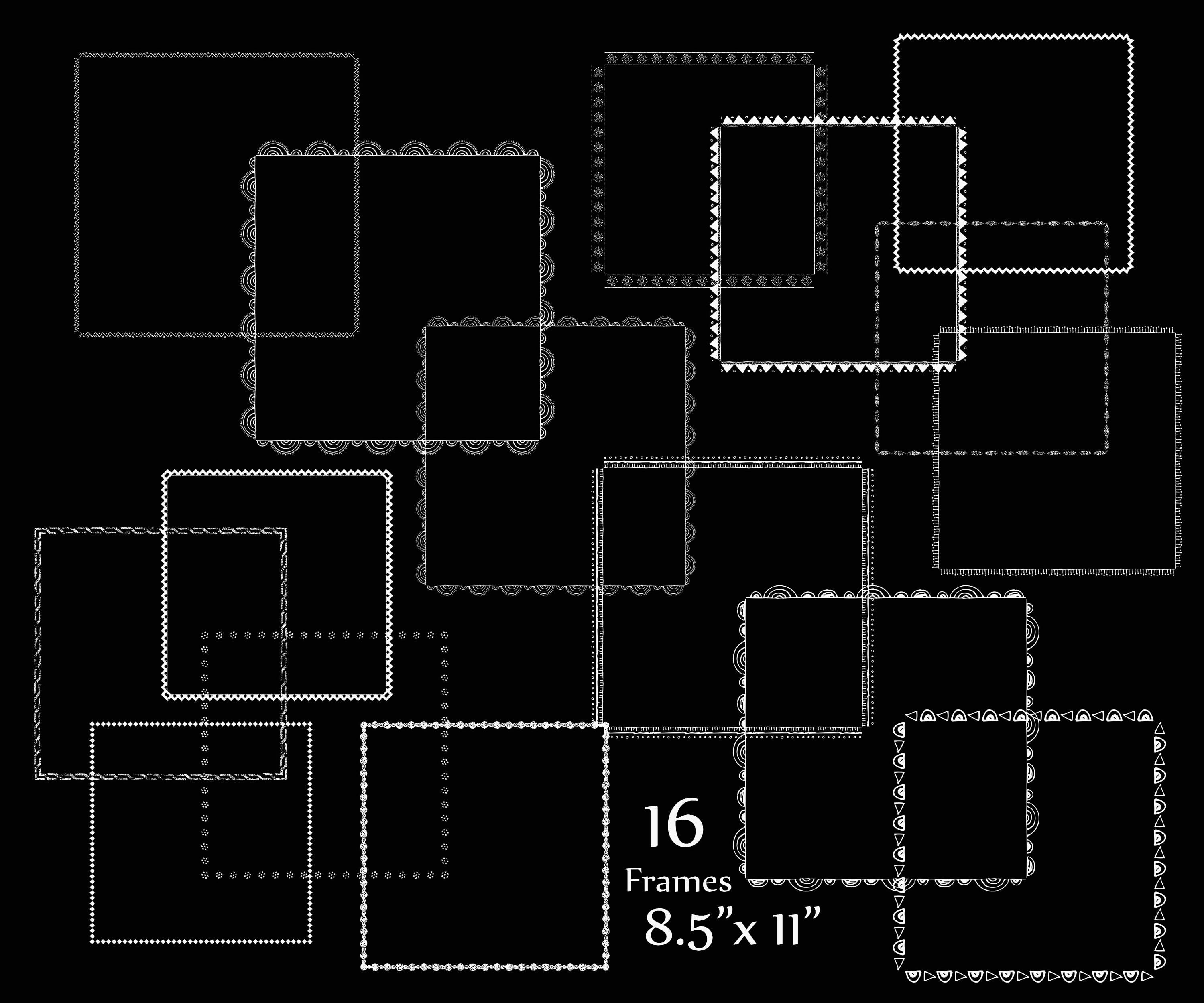 Chalk Doodle Frame Clipart: frame Clipart Doodle - Etsy