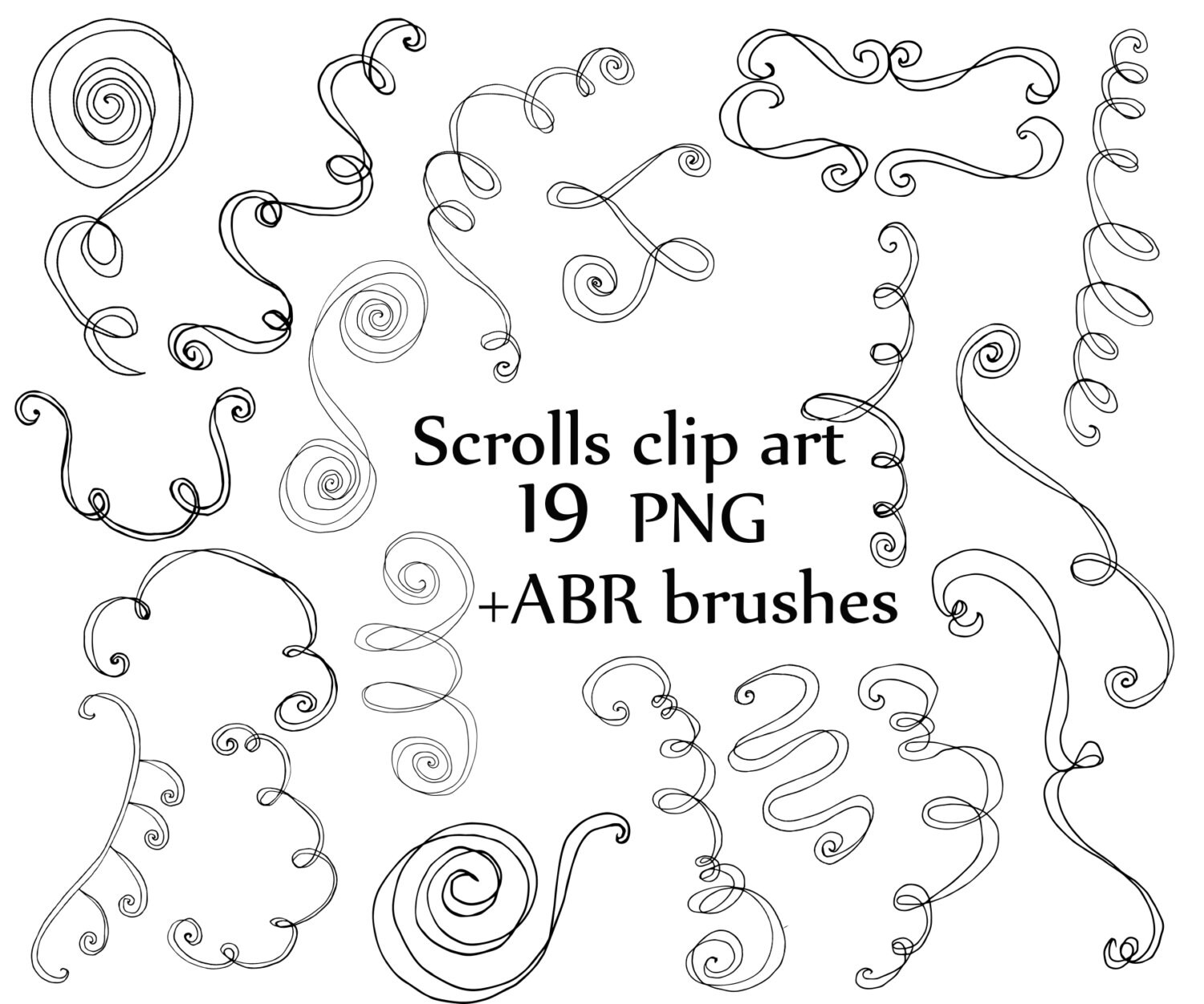 Decorative Scroll Line Clip Art