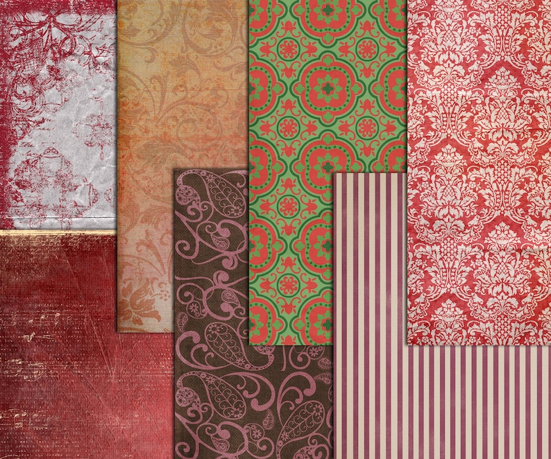 Red Digital Paper: "red Paper" Romantic Valentine Backgrounds Red ...