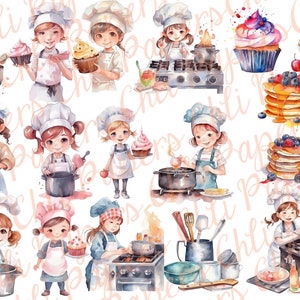 Cute Little Chef Clipart,cooking Clipart,chef Clipart, Baking Girl Png ...