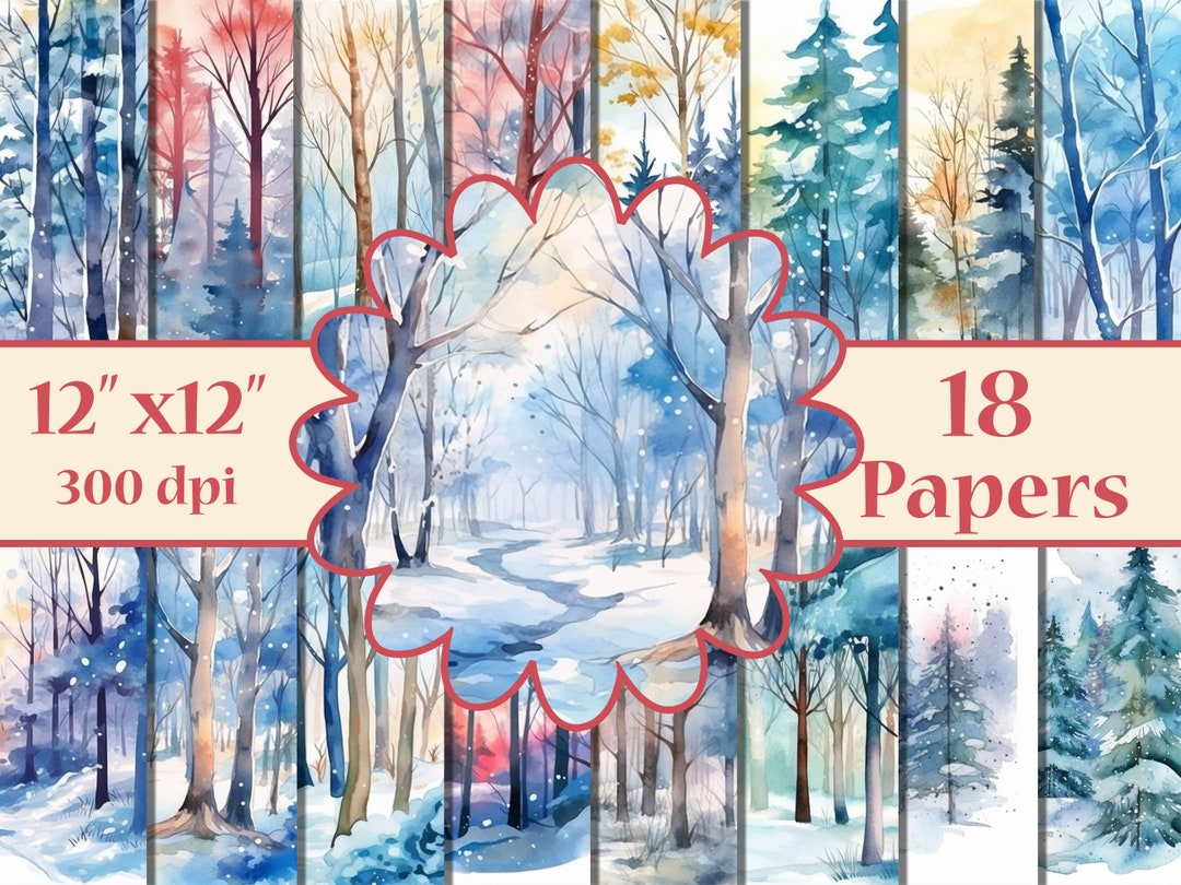 Winter Forest Digital Paper,pine Trees Papers,forest Printable,forest ...