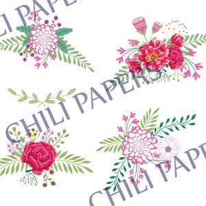 Wedding Floral Clipart: "wedding CLIP Art" Digital Wreath Floral Frame ...