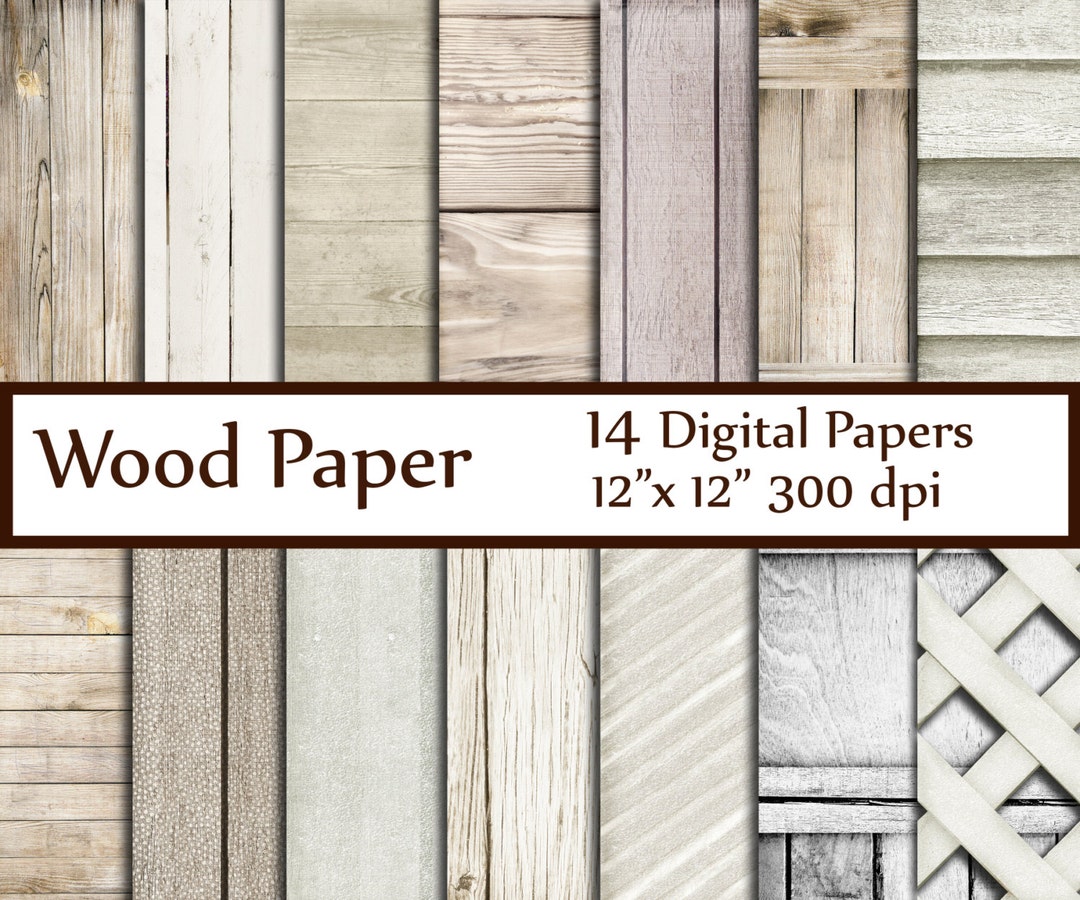 White Wood Digital Paper: "wood Paper" Shabby Chic Wood Paper ...