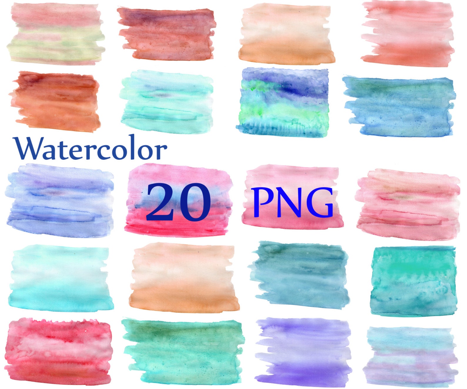 Watercolor Splotches Clipart: watercolor Textures | Etsy