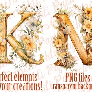 Wedding Monogram Clipart,gold Alphabet Clipart,gold Letters Png ...