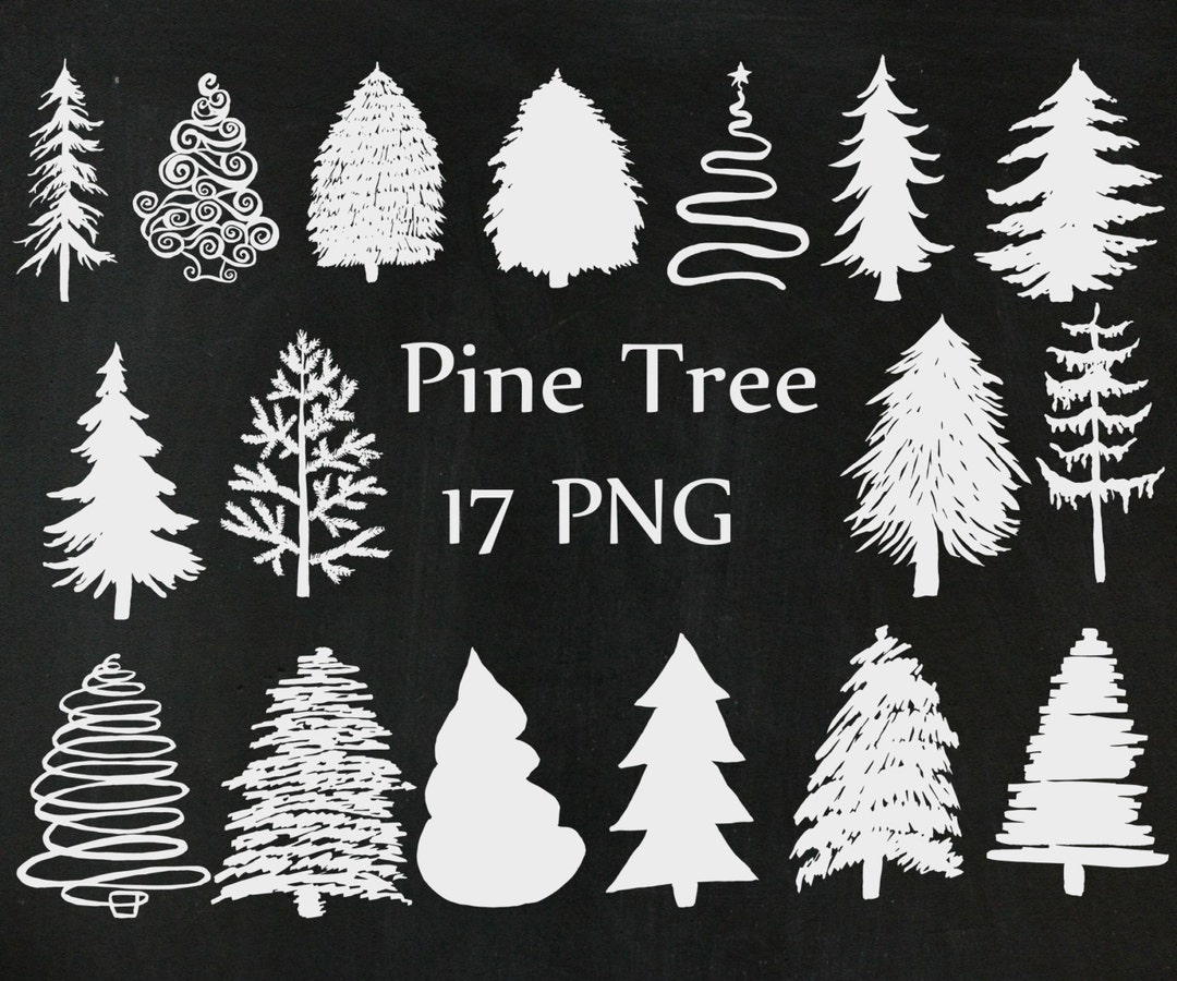 Christmas Chalkboard Trees Clipart: trees CLIP Art Chalkboard Elements ...