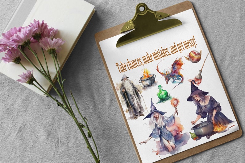 Magic School Clipart: wizard Clipart Witch and - Etsy