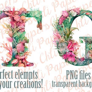 Sea Life Alphabet.coral Reef Letters Png,alphabet Coral Reef,monogram ...