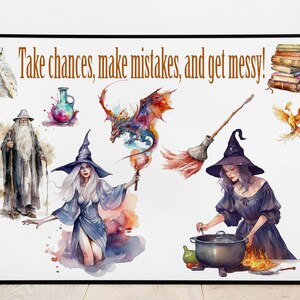 Magic School Clipart: "wizard Clipart" Witch and Wizard Png,mystical ...