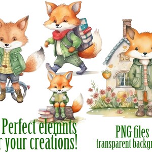 Cute Fox Clipart,watercolor Fox Png,woodland Animal Png,baby Animal ...
