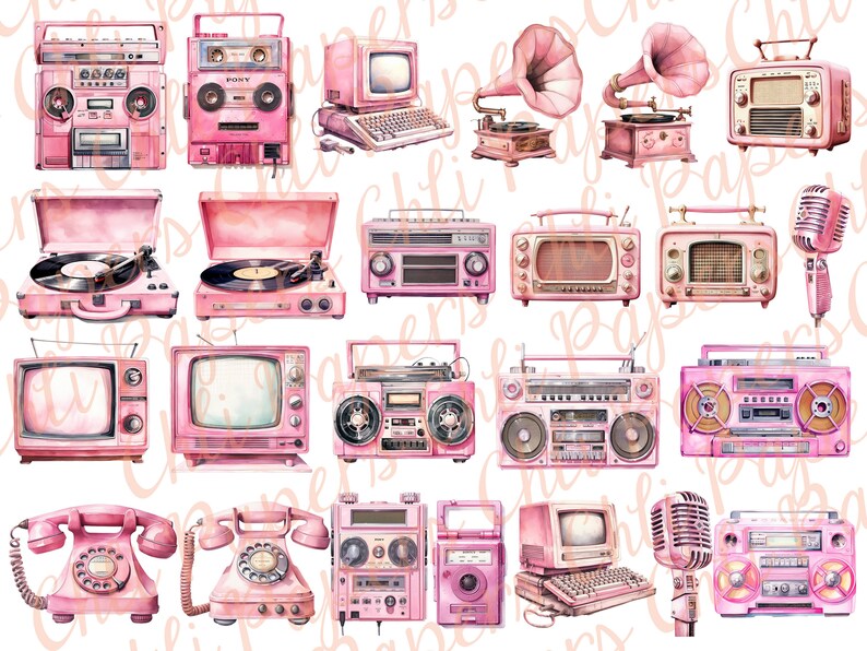 Retro Music Clipart,vintage Music, Retro Vibes,radio Boombox,retro ...