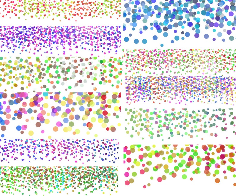 Confetti Borders Clipart: confetti Clipart Digital - Etsy