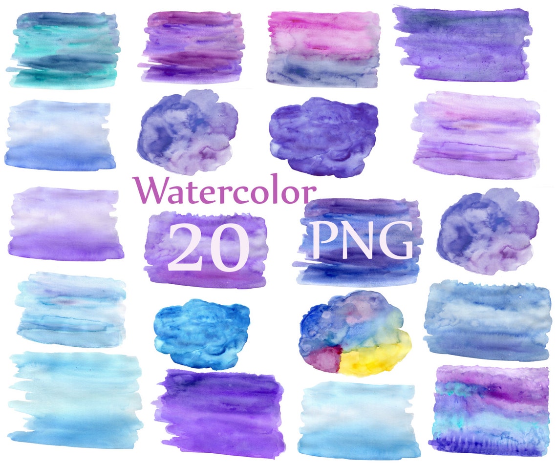 Watercolor Splotches Clipart: WATERCOLOR | Etsy