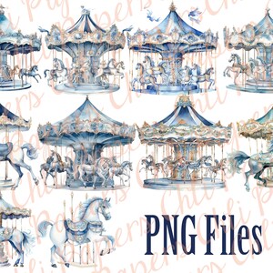 Carousel Watercolor Clipart, Carousel Horse,carousel Illustration ...