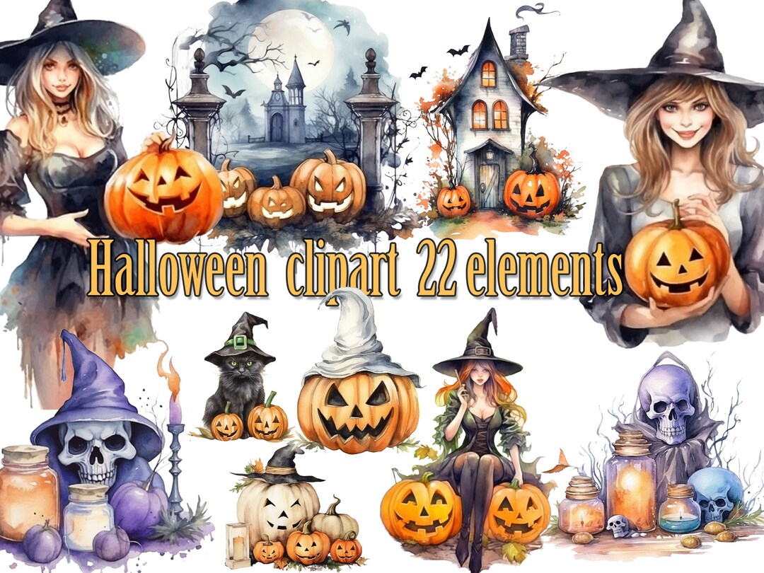 Halloween Witches Clipart,witch With Hat Png,halloween Pumpkins,witch ...
