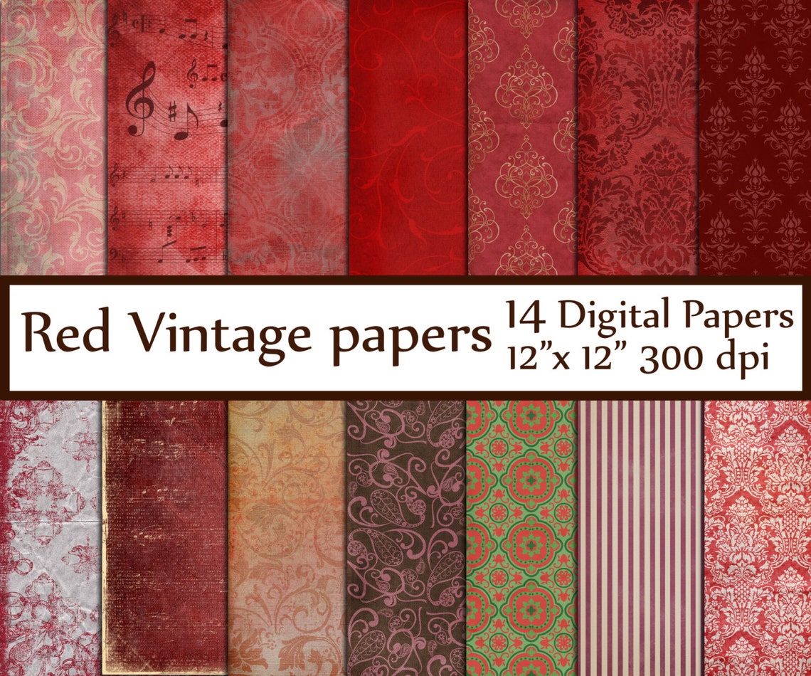 Red Digital Paper: red Paper Romantic Valentine - Etsy