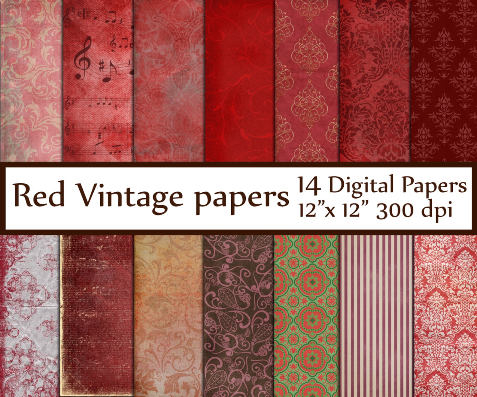 Red Digital Paper: red Paper Romantic Valentine - Etsy