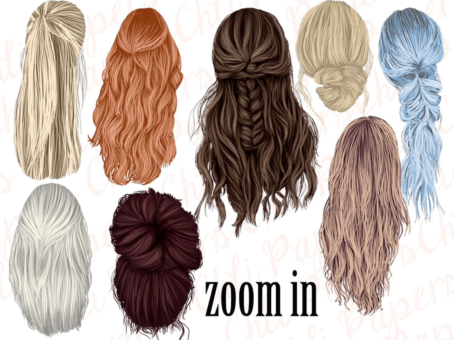 Custom Hairstyles Cliparthair Clipart Womans Hair - Etsy