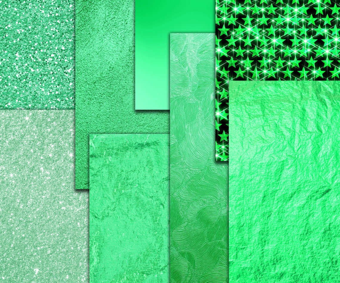 Mint Digital Paper: metallic GREEN Paper Mint - Etsy