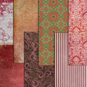 Red Digital Paper: "red Paper" Romantic Valentine Backgrounds Red ...