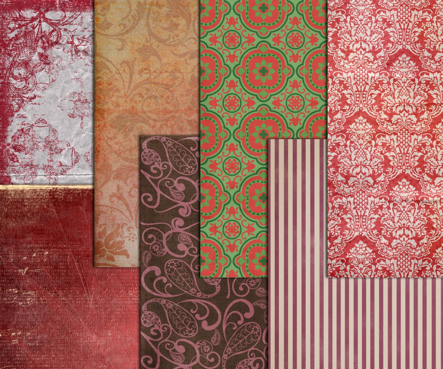 Red Digital Paper: "red Paper" Romantic Valentine Backgrounds Red ...