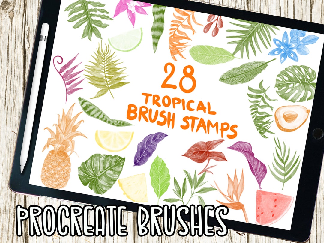 Procreate Tropical Brushes: "procreate FLORAL Brushes" Stamp Brushes ...