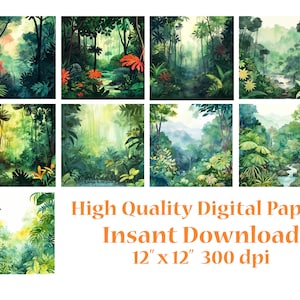 Jungle Digital Papers,rainforest Digital Paper,tropical Digital Paper ...