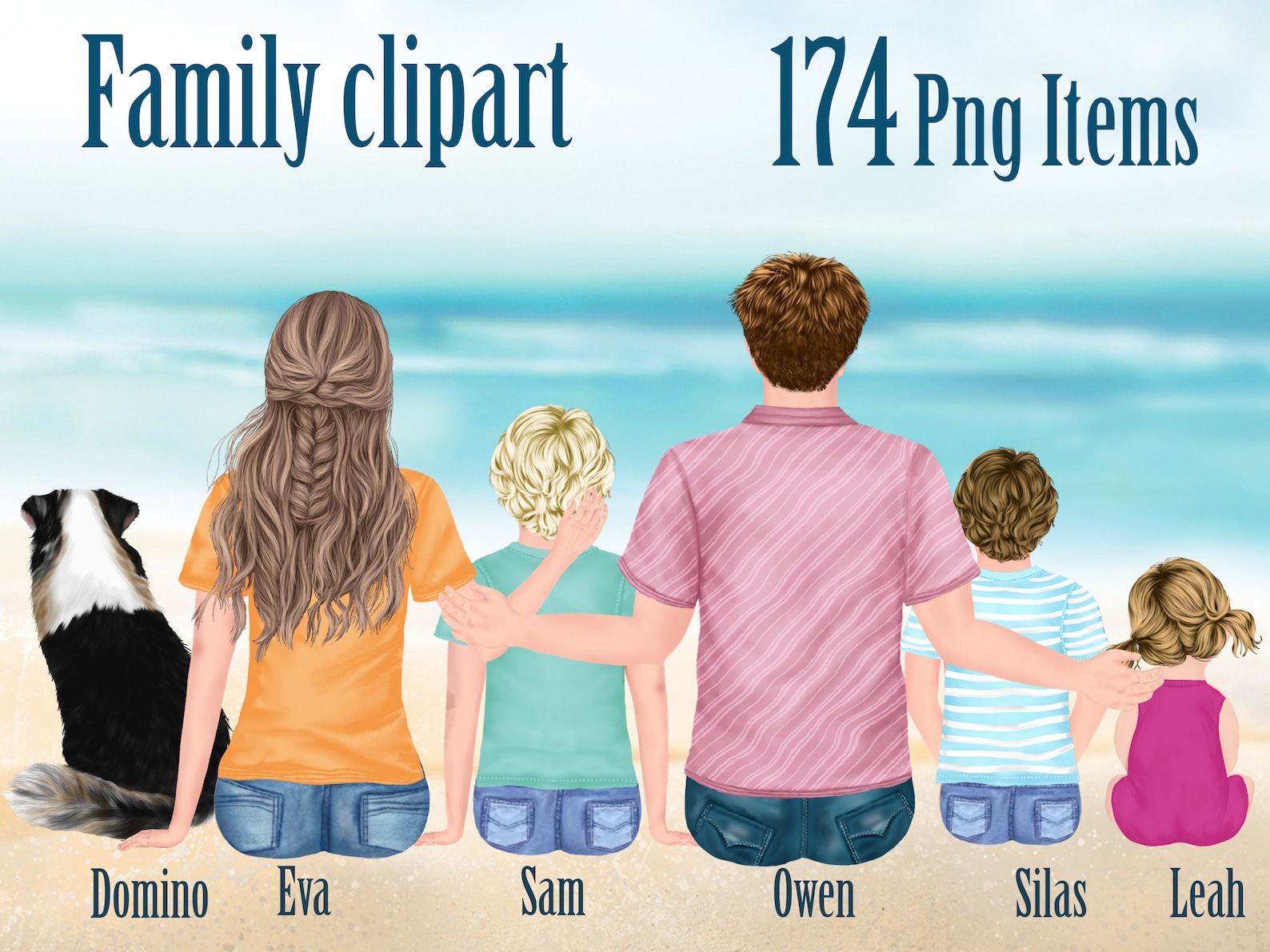 Family Clip Artcustom Family Portraitbrother Sister - Etsy