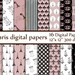 Paris Digital Paper: eiffel TOWER Paper Paris Theme Digital Printable ...