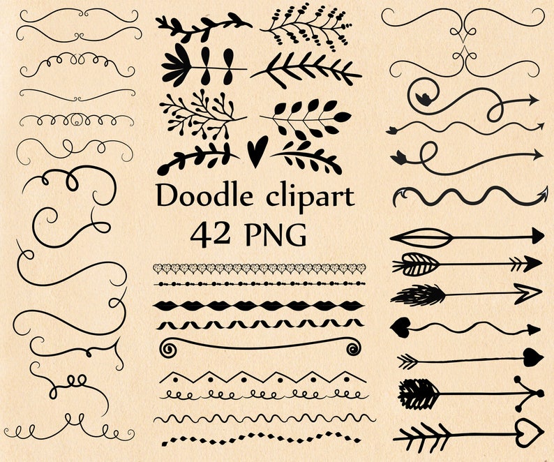 Doodle clipart: HAND DRAWN CLIPART Tribal clipart | Etsy