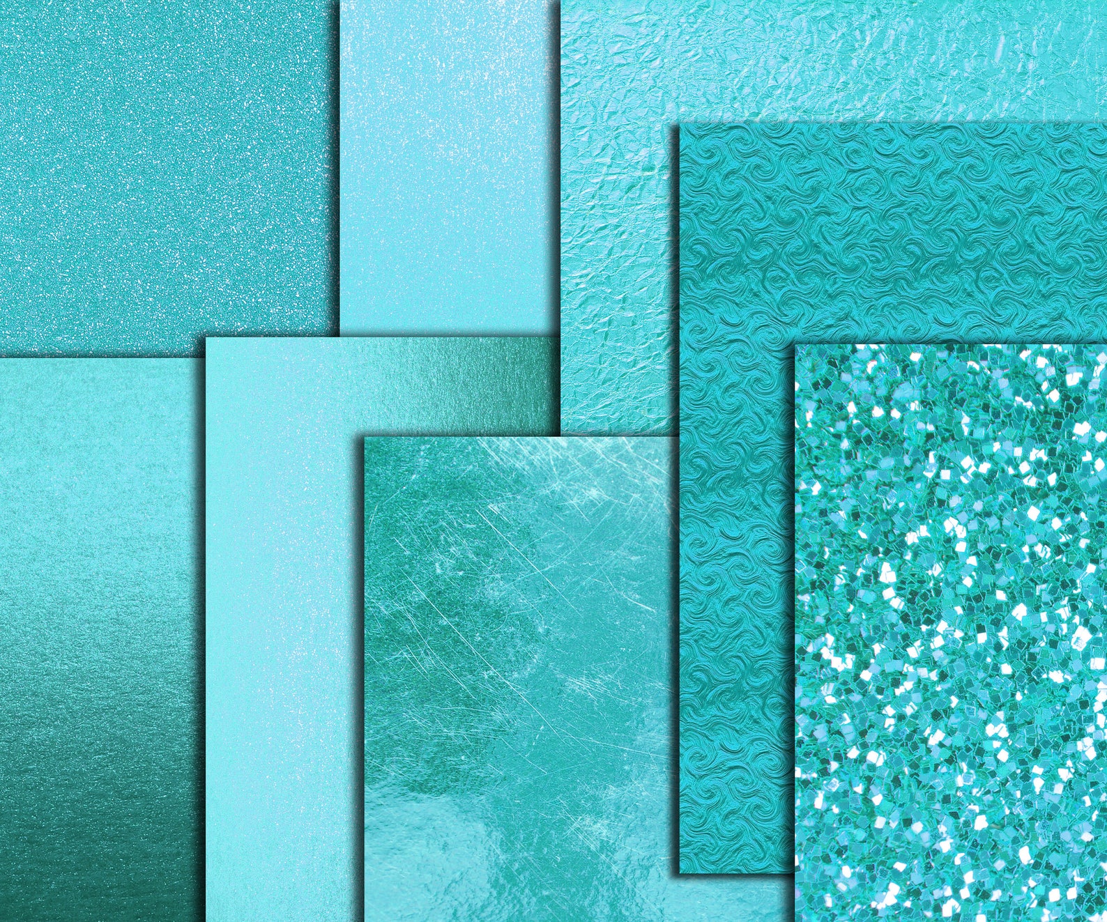 Teal Digital Paper: teal FOIL Papers Metallic Foil - Etsy