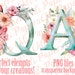 Wedding Monogram Clipart,teal Alphabet Clipart,floral Letters Png ...