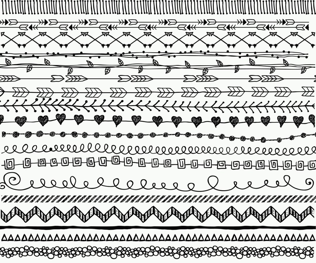 Doodle Borders Clipart: "borders CLIP Art" Hand Drawn Clipart Doodle ...