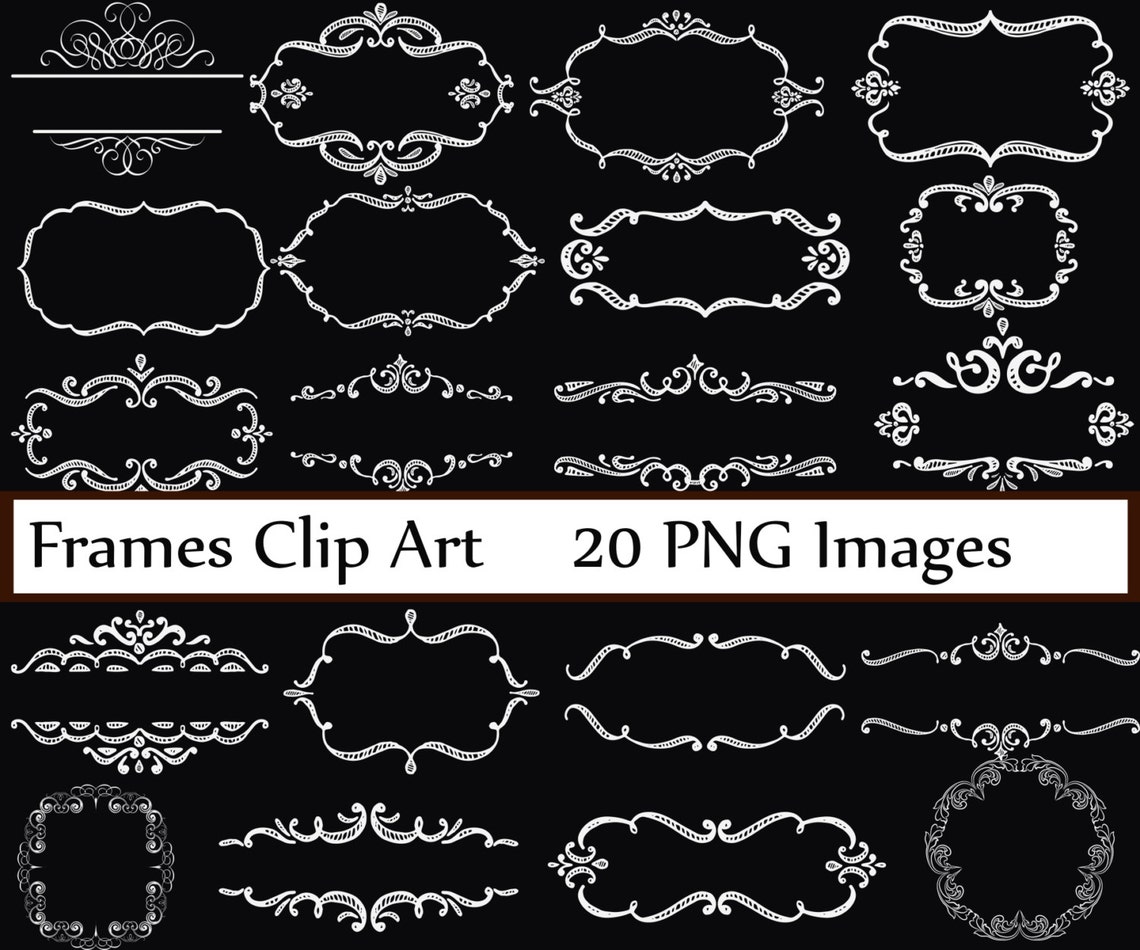 Chalkboard Frame Clipart: frame CLIP Art Vintage | Etsy