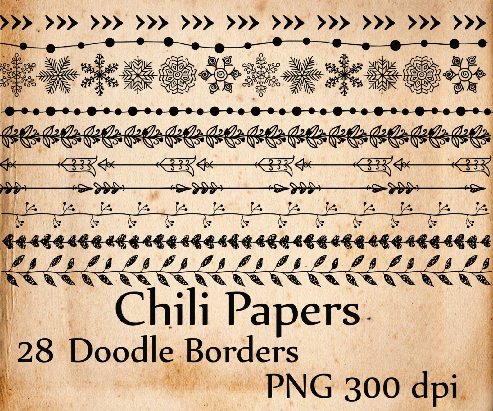Doodle borders clipart: BORDERS CLIP ART Hand | Etsy