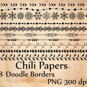 Doodle Borders Clipart: "borders CLIP Art" Hand Drawn Clipart Doodle ...