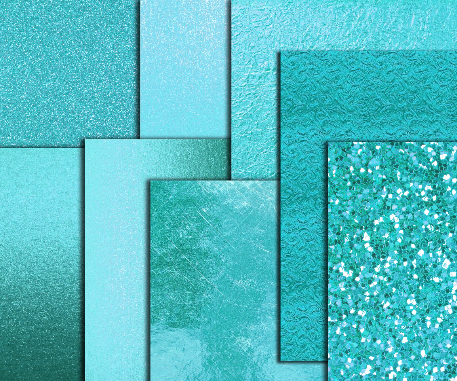 Teal Digital Paper: teal FOIL Papers Metallic Foil - Etsy