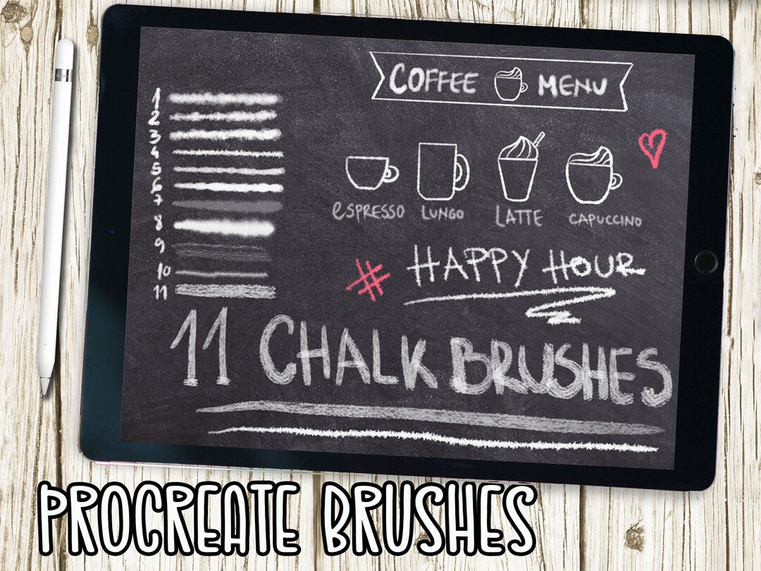 Procreate Chalk Brushes: "chalk BRUSH Set" iPad Pro Brushes,brushes for ...