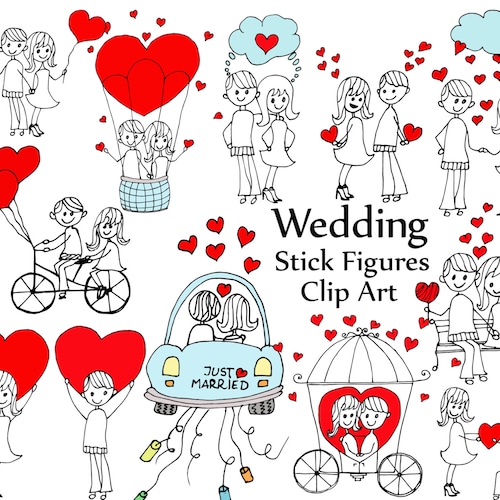 Wedding Stick Figure Photoshop Brushes Bride and Groom - Etsy