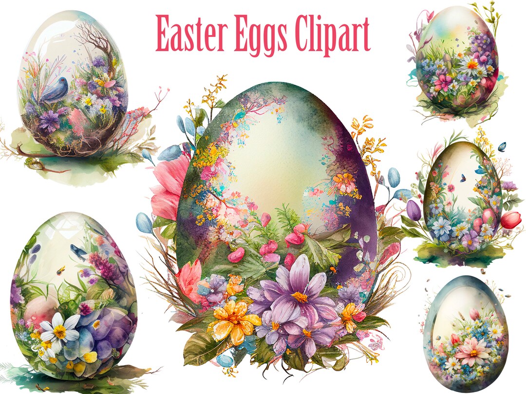 Easter Eggs Clipart,floral Eggs Clipart,easter Egg Png,floral Egg ...