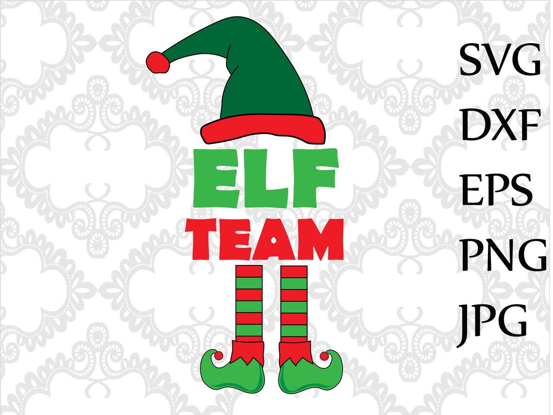 Elf Team Svgchristmas Svgelf Svgsilhouette Cut - Etsy