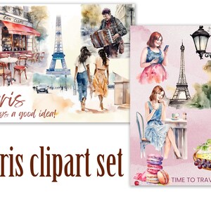 Paris Clipart,watercolor Paris Clipart,paris Café Clipart,paris ...