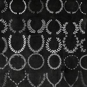 Chalkboard Laurels Wreath Clipart: "chalkboard CLIP Art" Hand Drawn ...